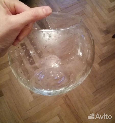 Аквариум, флорариум, емкость стеклянная круглая