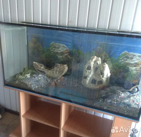 Аквариум 300л + декор, компрессор, тумба