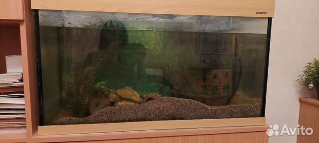 Аквариум 135 л. с грунтом и декором